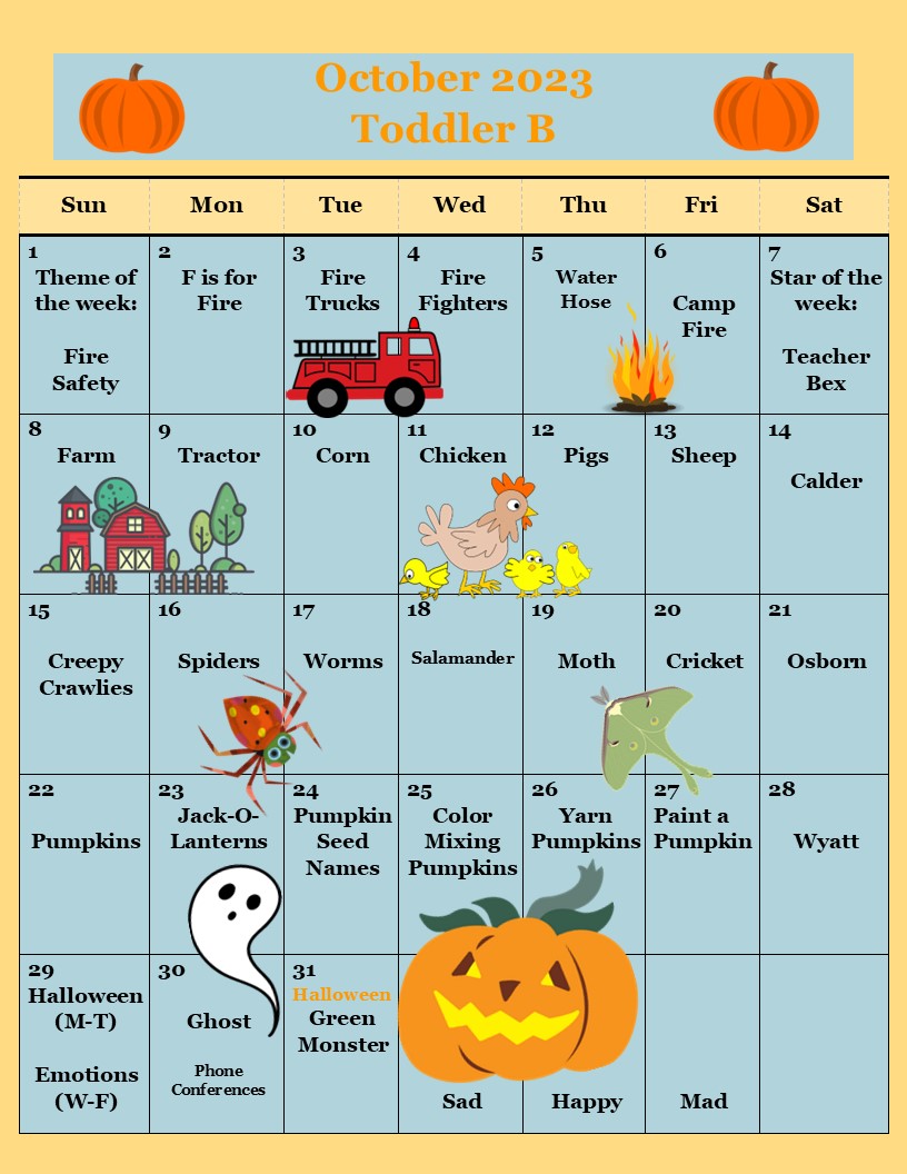 Toddler B Calendar LC – Children's Discovery Academy