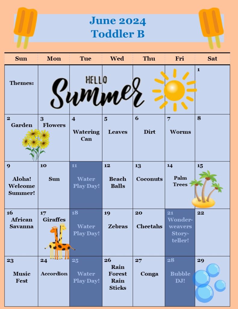 Toddler A Calendar LC – Children's Discovery Academy