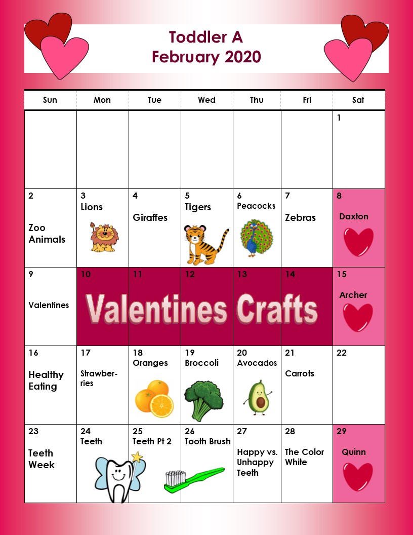 Toddler A Calendar LC – Children's Discovery Academy