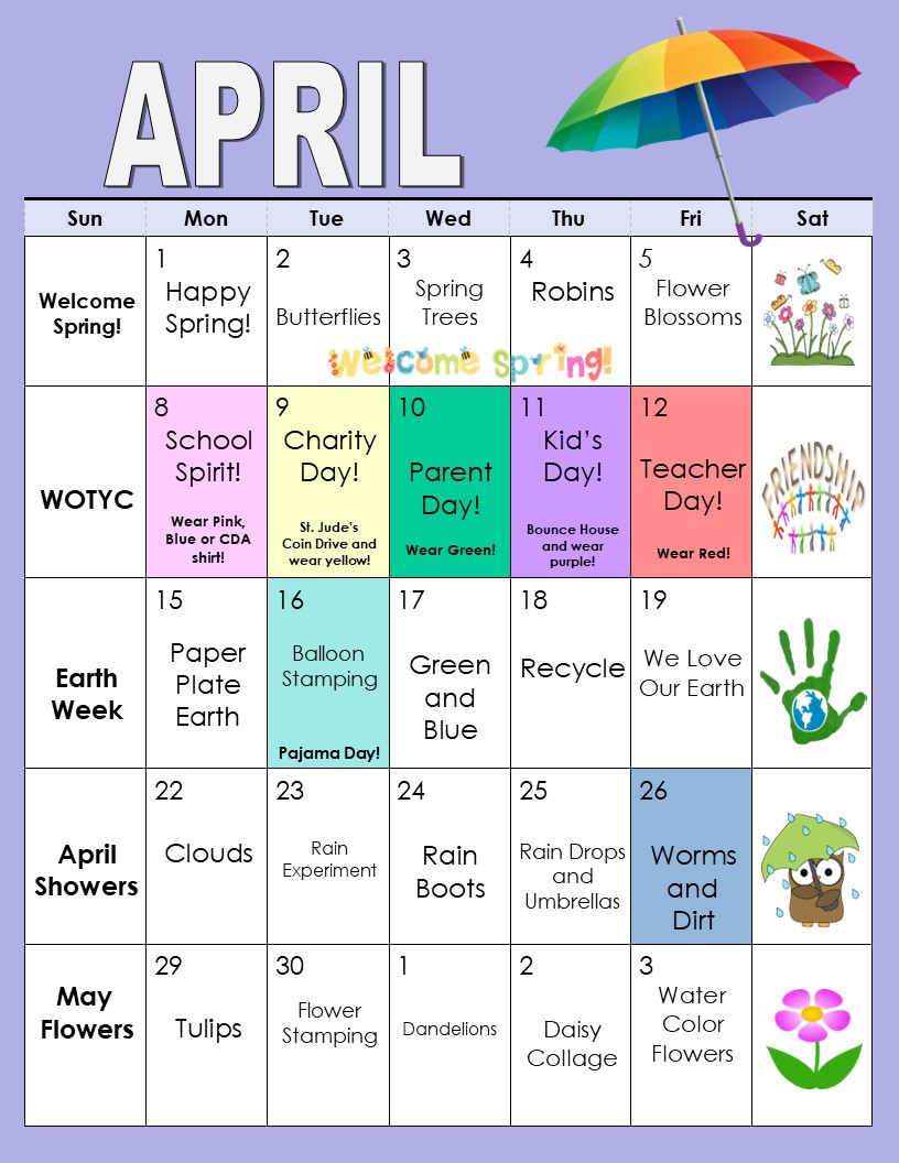 Toddler B Calendar VH – Children's Discovery Academy